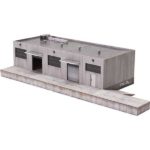 Modular Warehouse Paper Model Kit in Concrete | HO and N Scales